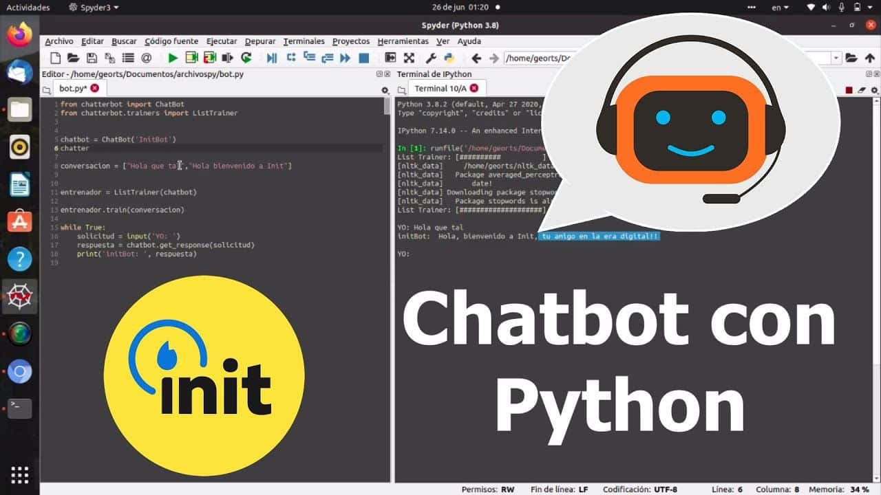 Programa un chatbot con Python en Linux desde cero para principiantes ...