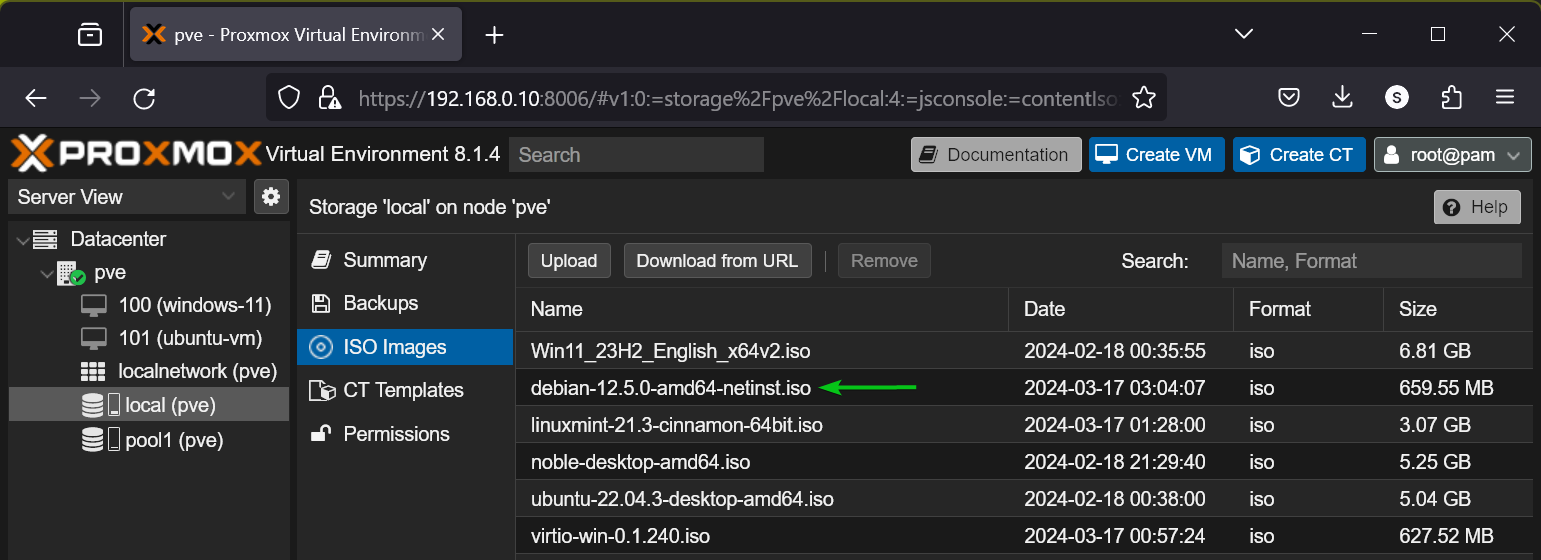Cómo cargar/descargar una imagen ISO al servidor Proxmox VE - MuyLinux